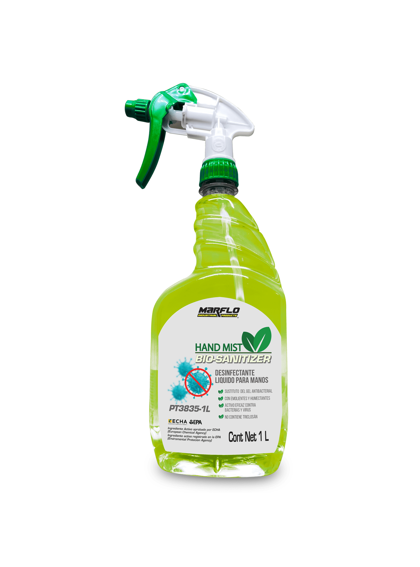 HE HAND MIST DESINFECTANTE DE MANOS 1L PT3835-1L – Marflo detailing ...